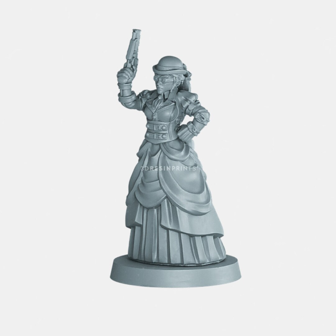 STEAMPUNK GIRL Cthulhu, Pathfinder, Frostgrave, 3D Resin Miniature 28mm ...