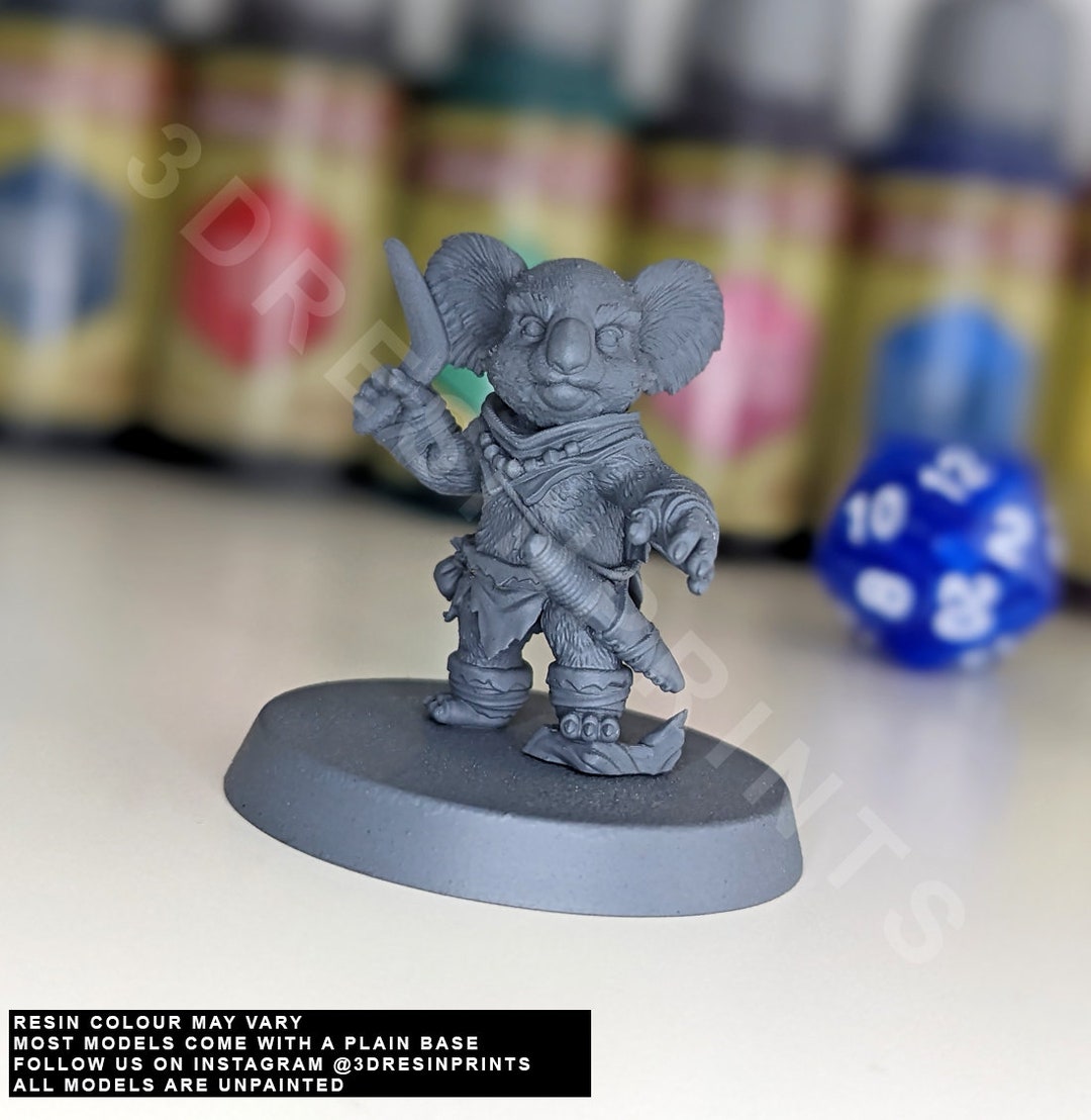 Koala Rogue Ranger Fantasy Dnd Resin Tabletop Animal Folk Unpainted ...