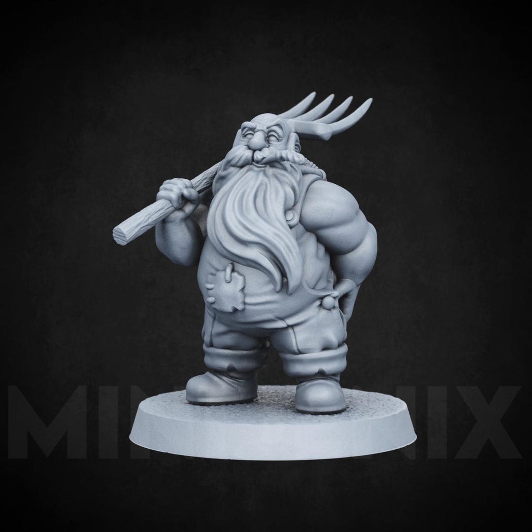 DWARF PITCHFORK FARMER Miniatures of Madness, D&D, Tabletop Unpainted ...