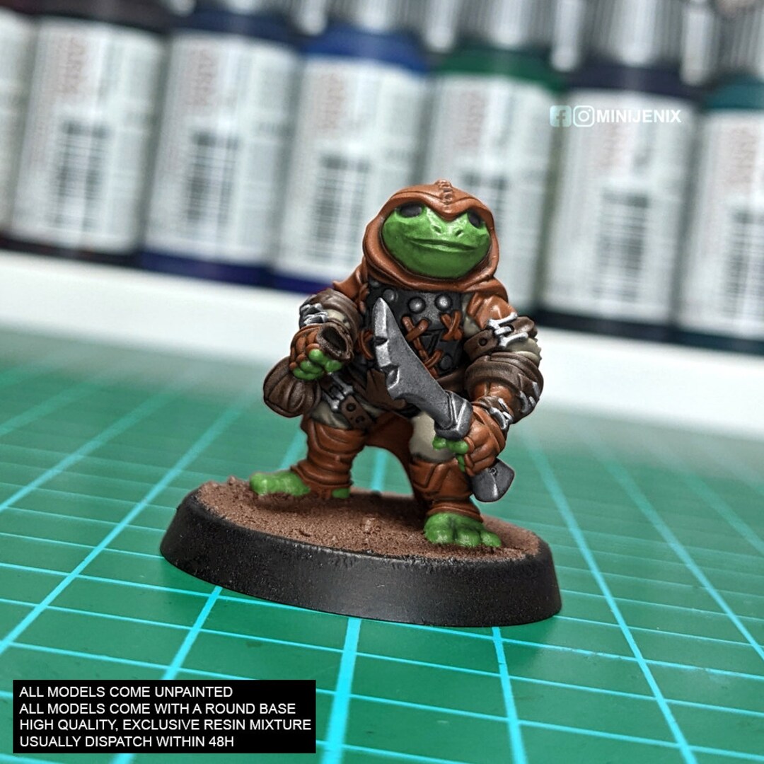 FROG THIEF ROGUE Fantasy: D&D, Frostgrave, 3D Resin Miniature 28mm 32mm ...