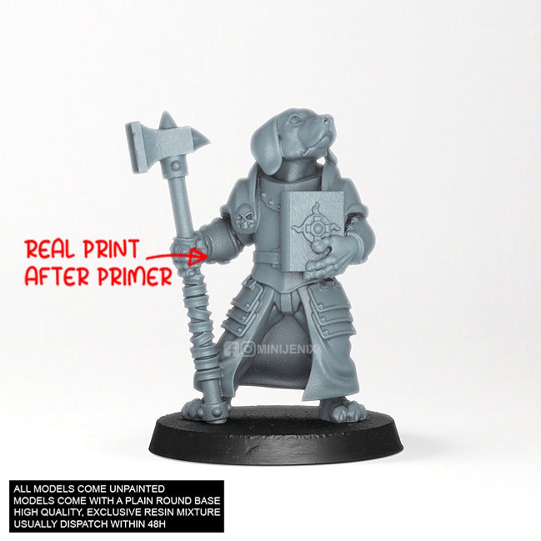 DOG PALADIN CLERIC Fantasy: Frostgrave, Pathfinder, D&D, Unpainted ...