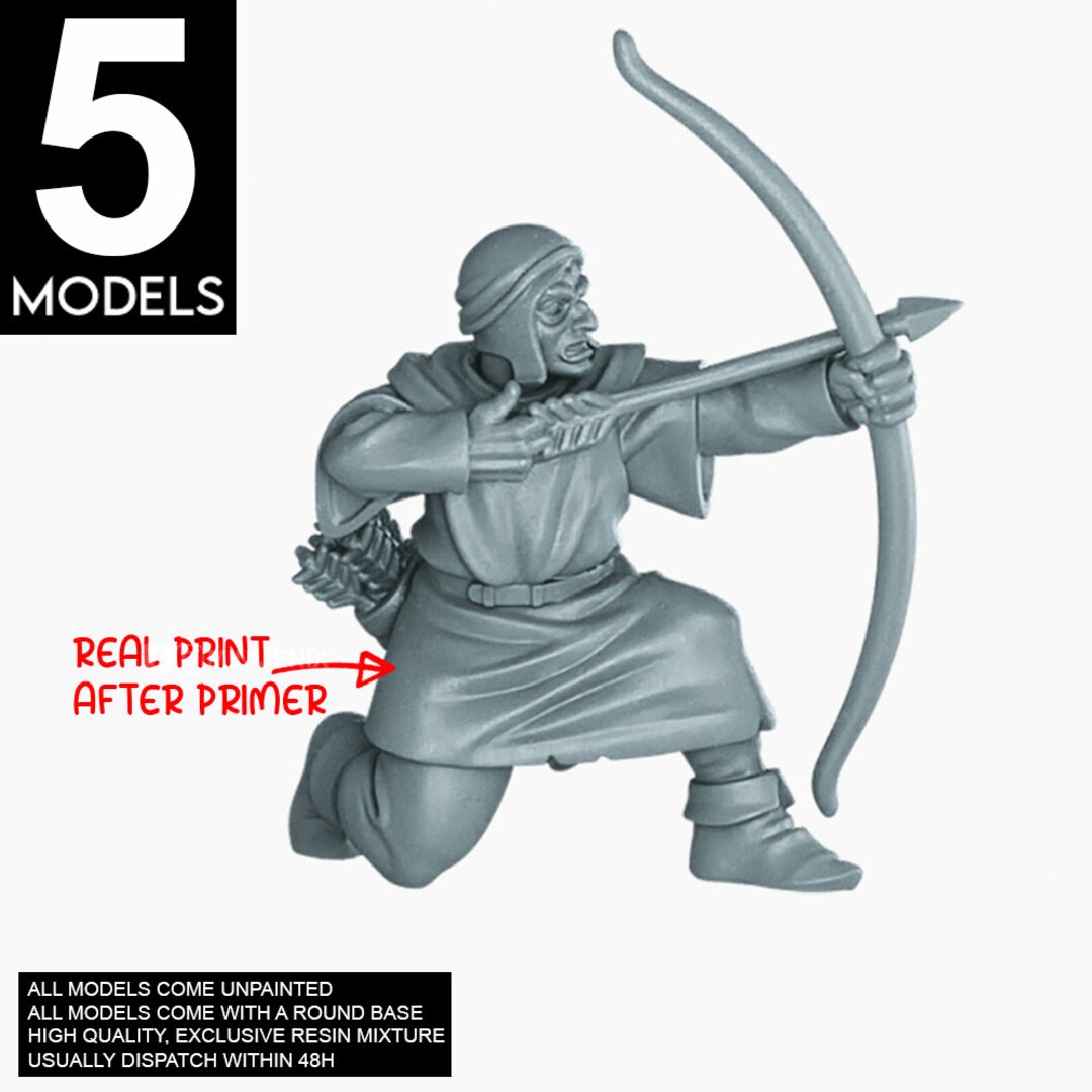 BOWMEN SET Fantasy Dnd Tabletop Miniature Kit 28mm 32mm - Etsy