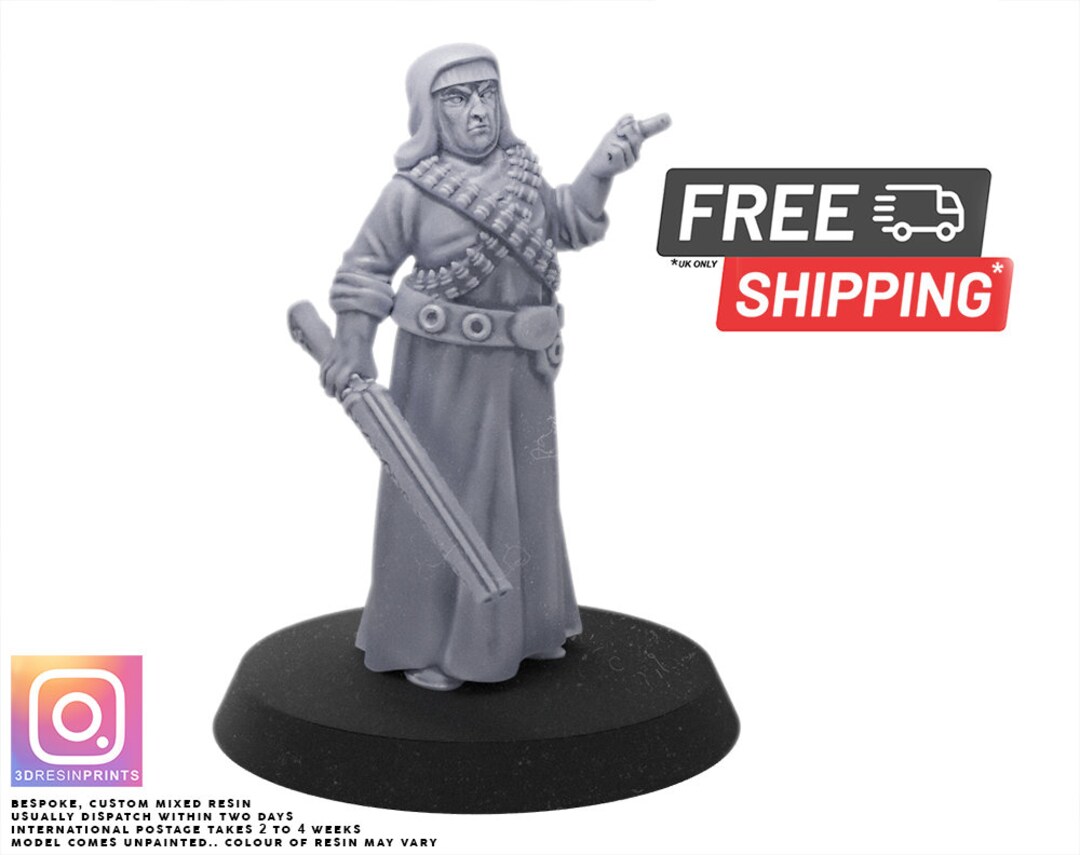 B65 GANGSTER NUN Western: Cthulhu Cowboy Resin 3D Miniature - Etsy