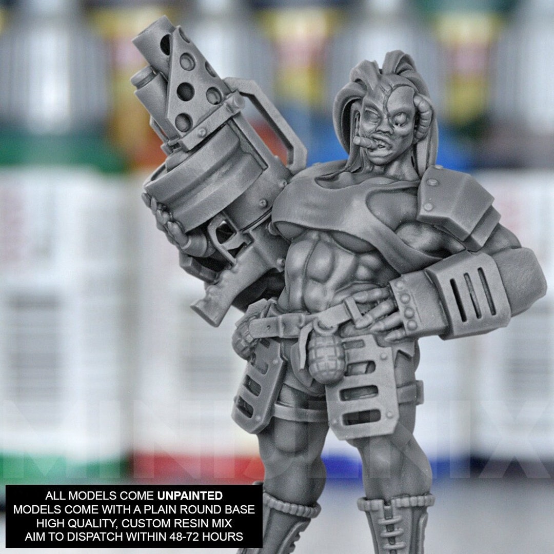 Female Ogre Cyborg Sci Fi Cyberpunk Shadowrun Resin Tabletop Miniature ...