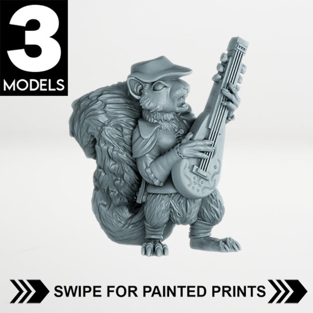 SQUIRREL FOLK BAND Fantasy: Frostgrave, Pathfinder, D&D, Unpainted ...
