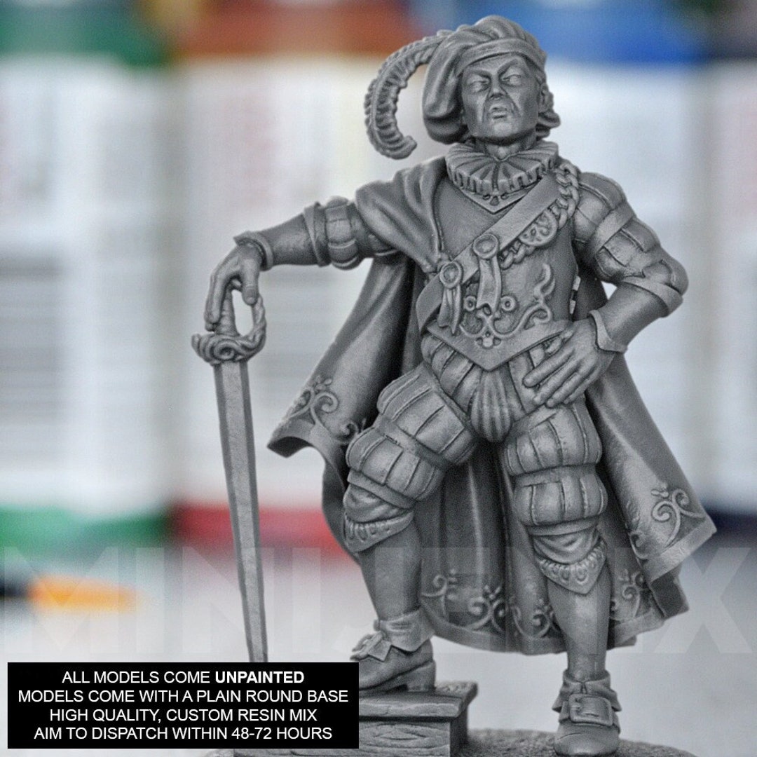 POMPUS NOBLE D&D, Pathfinder, Tabletop 3D Printed Miniature 28mm 32mm ...