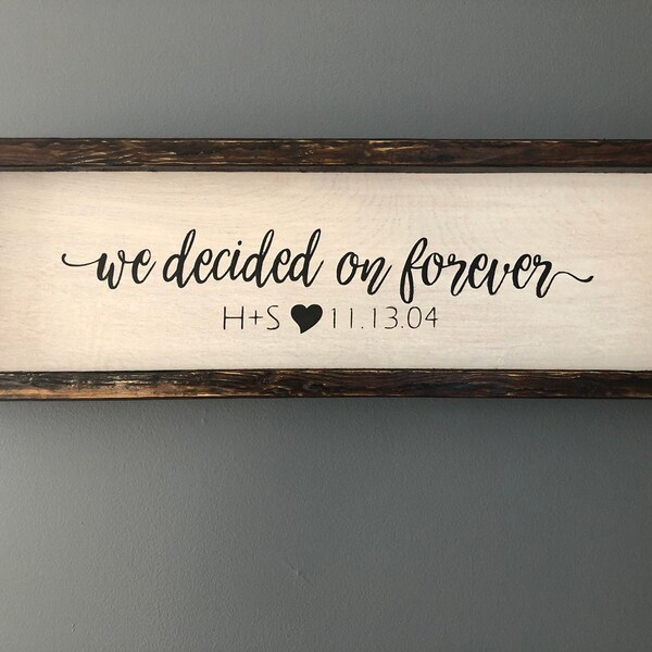 We Decided on Forever Sign - Etsy