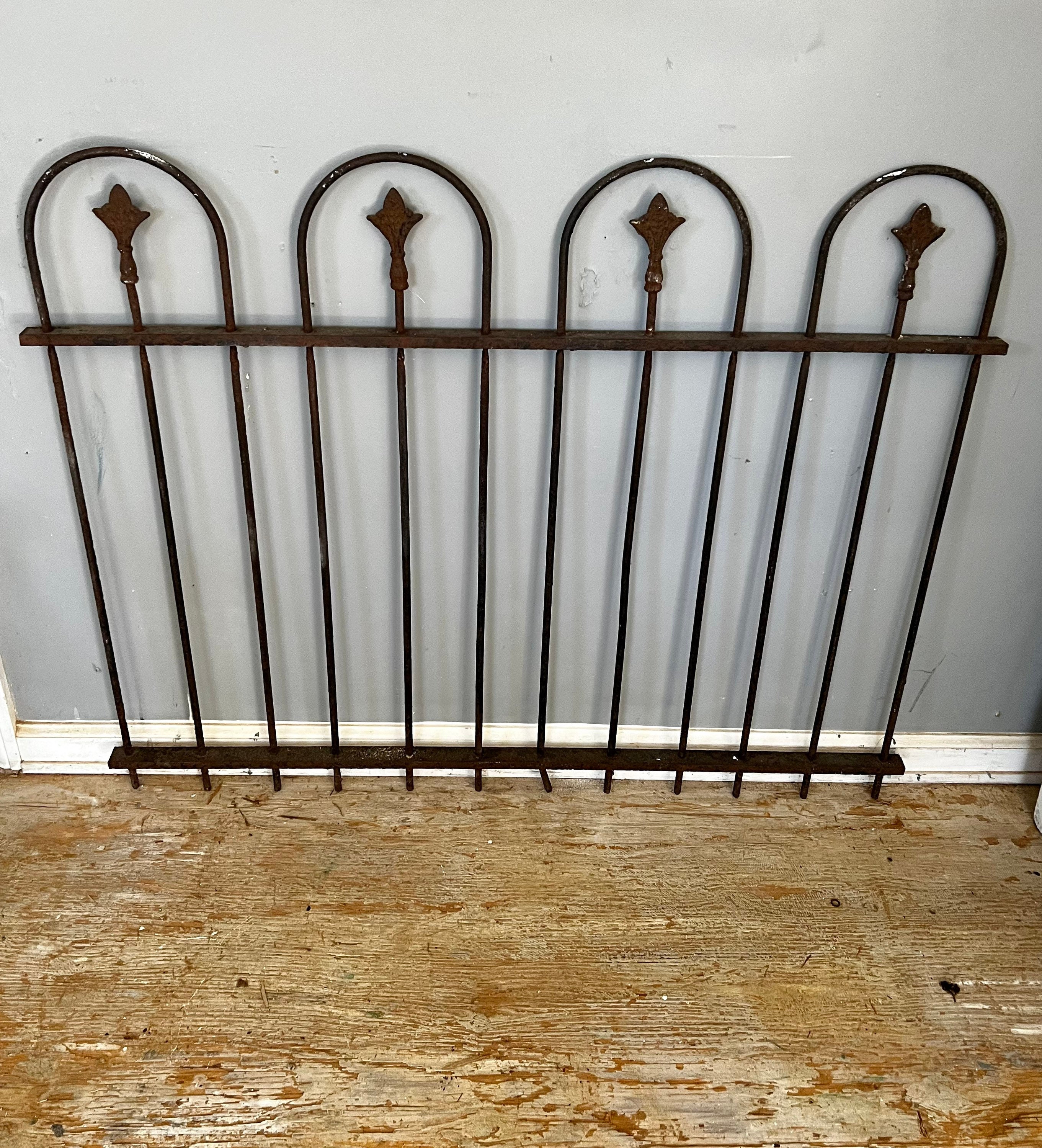 Antique Wrought Iron Fence Foundations Iron Fence Segment, Vintage
