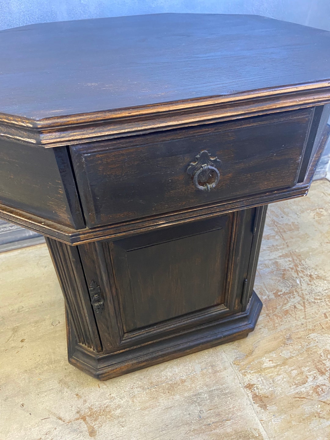 Vintage Octagonal Table With One Drawer and Storage. Custom Colors ...