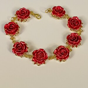Dark Red Rose Jewelry Set - Etsy