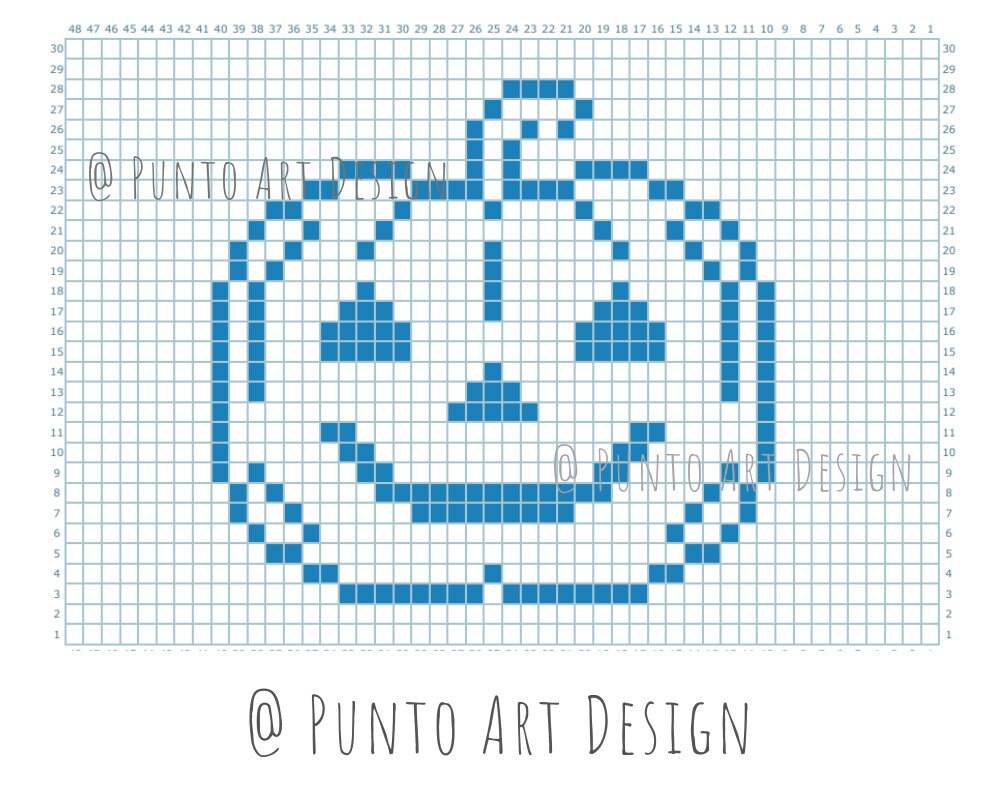 GRID PATTERN 28 CHARTS Halloween Design Mosaic Crochet Pattern C2C ...