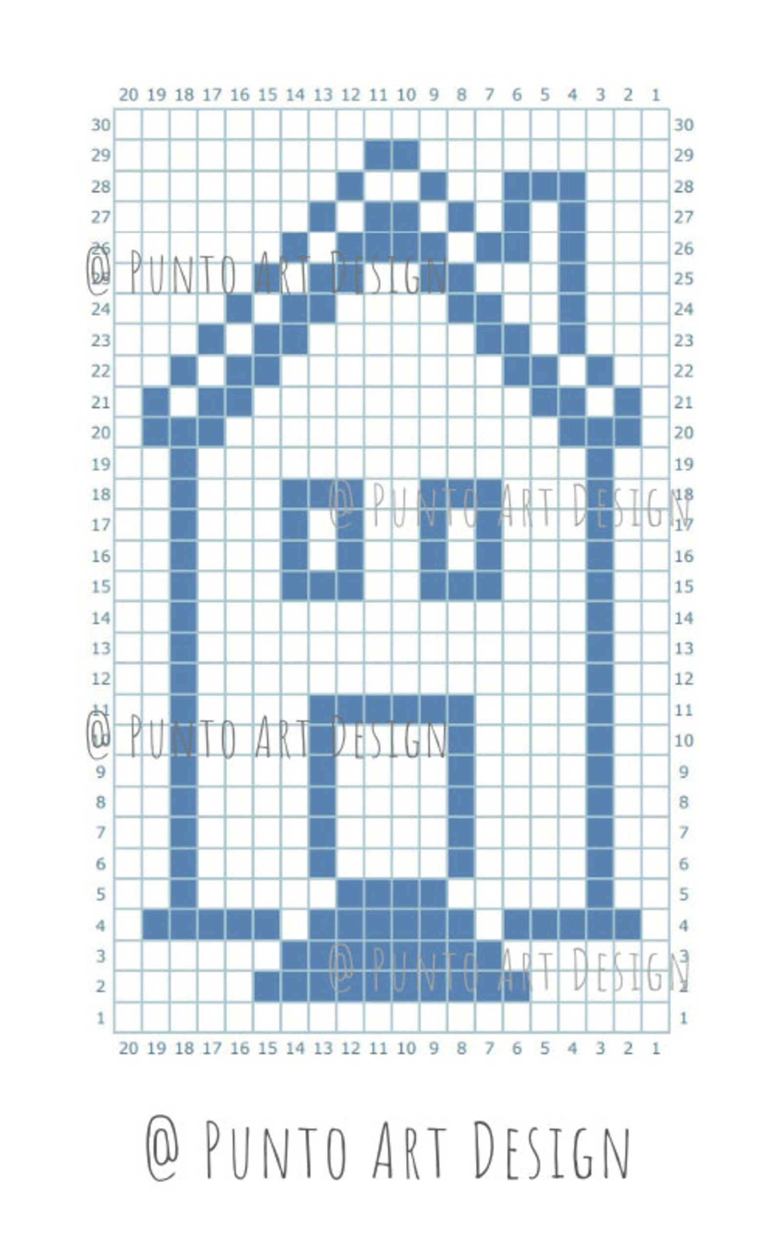 House Crochet Grid Charts – 24 Printable Mosaic & C2C Graphs (charts ...