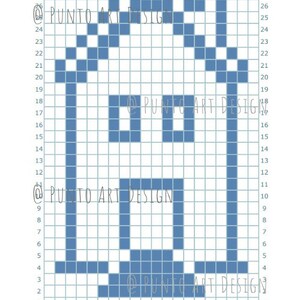 GRID PATTERN 24 CHARTS House Design Mosaic Crochet Pattern C2C Graphgan ...