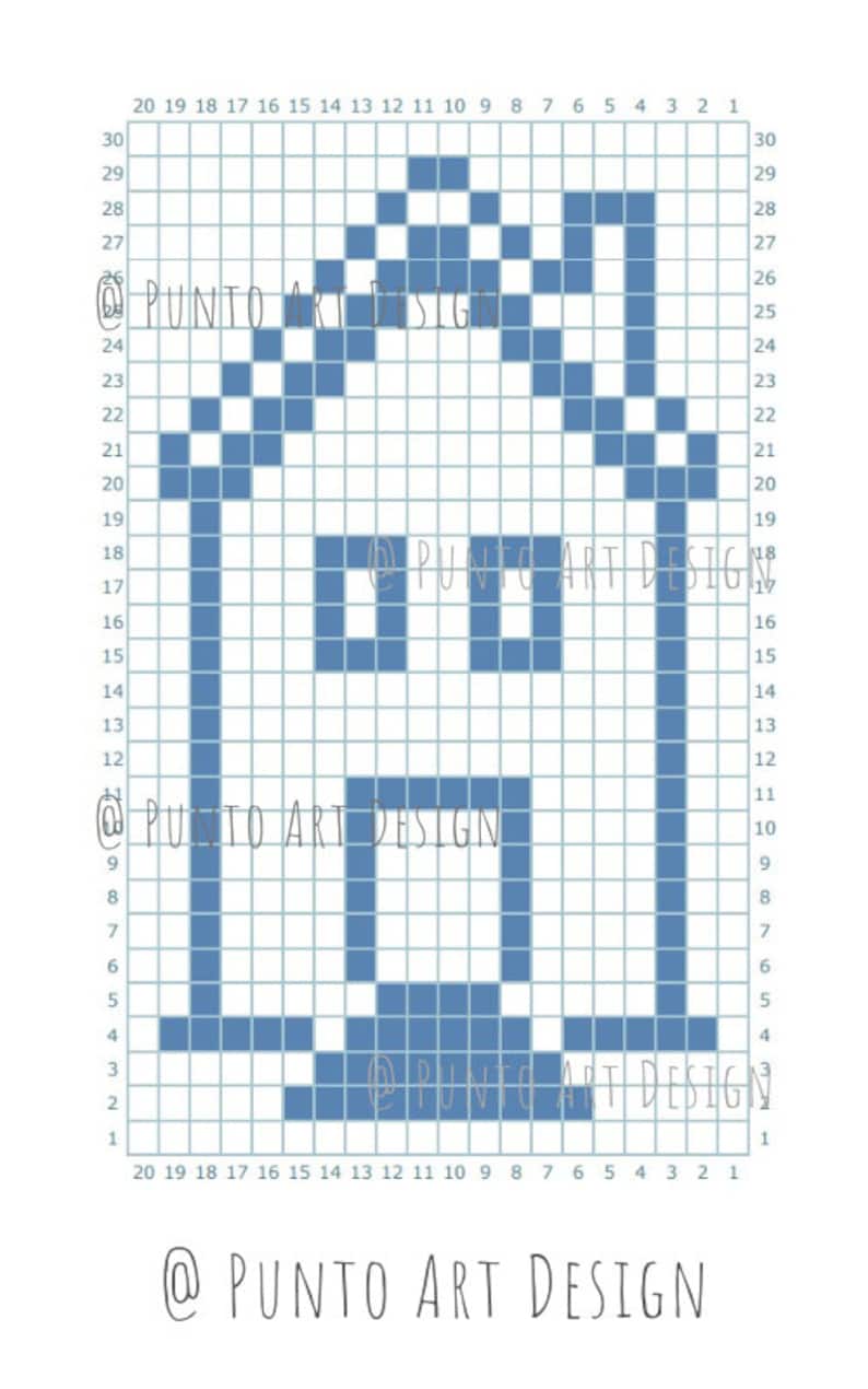 GRID PATTERN 24 CHARTS House Design Mosaic Crochet Pattern C2C Graphgan ...