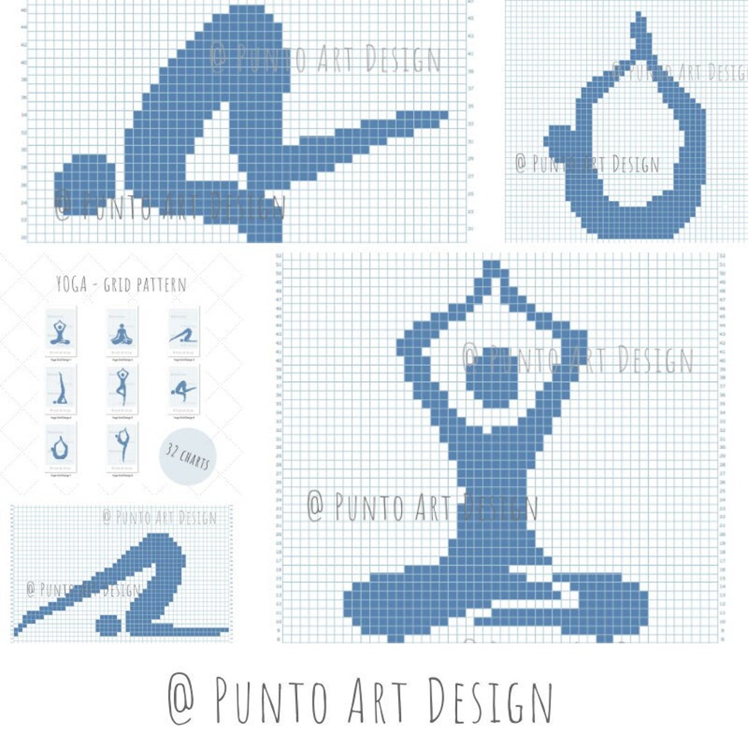 YOGA GRID PATTERN 32 Charts Design Mosaic Crochet Pattern C2C Graphgan ...