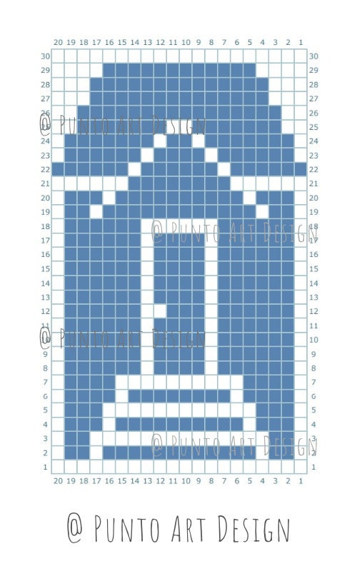 GRID PATTERN 24 CHARTS House Design Mosaic Crochet Pattern C2C Graphgan ...