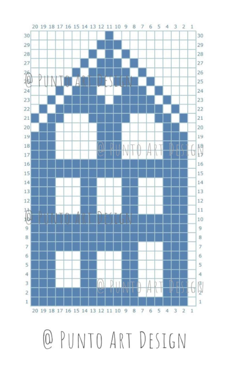 GRID PATTERN 24 CHARTS House Design Mosaic Crochet Pattern C2C - Etsy