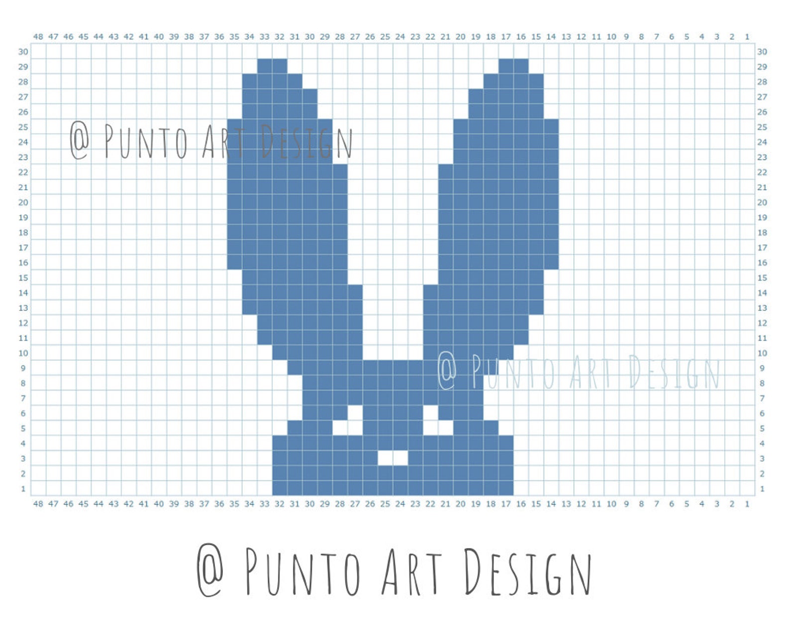 Easter Bunny Crochet & Knitting Grid Charts – 24 Printable Graph ...