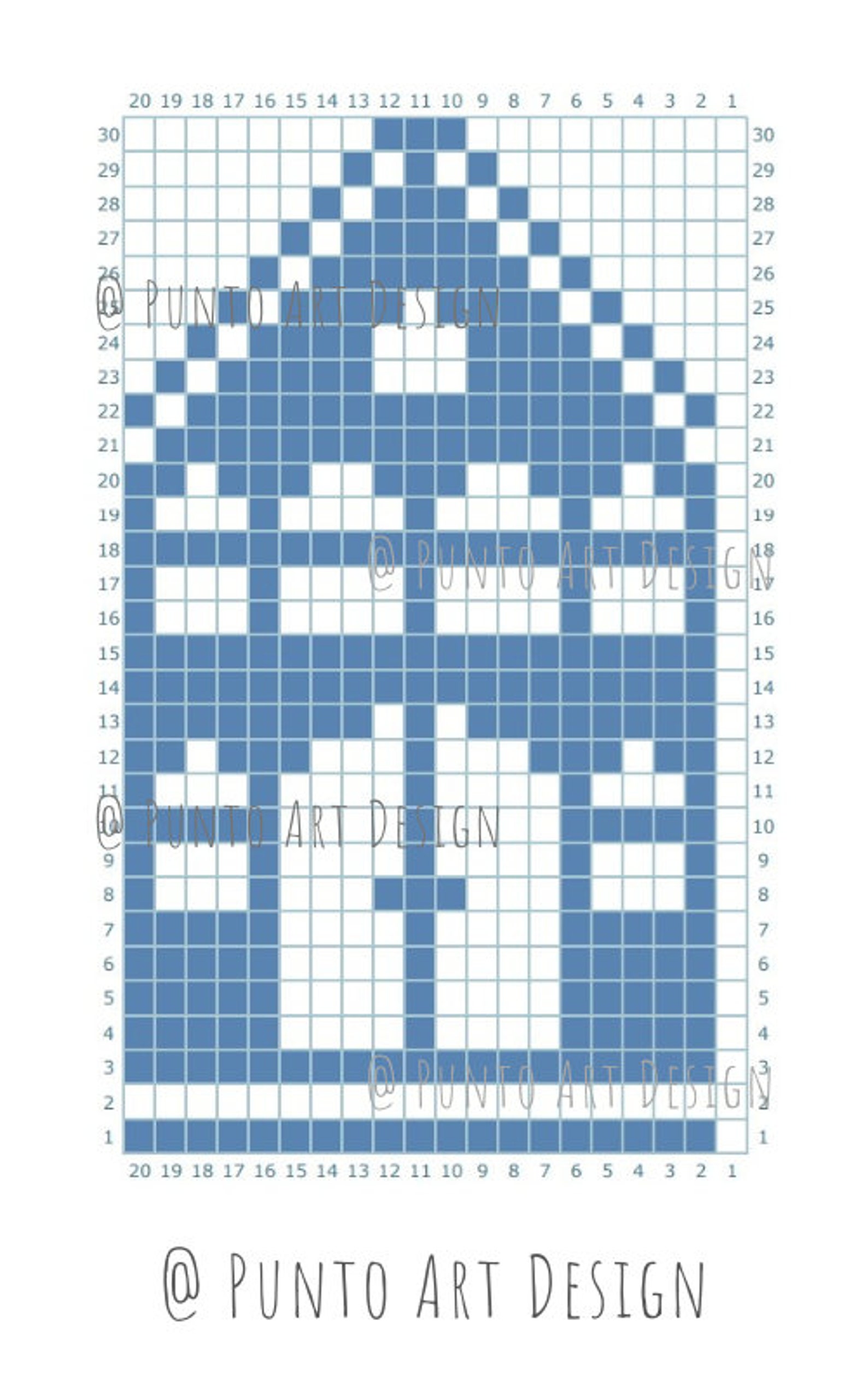 House Crochet Grid Charts – 24 Printable Mosaic & C2C Graphs (charts ...