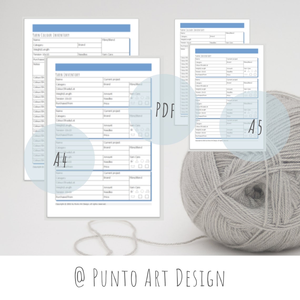 Yarn Inventory Set Printable Stash Tracker Yarn Organization - Etsy