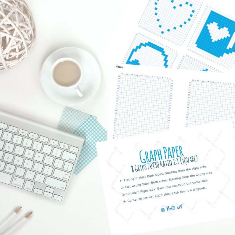 C2C Pattern Design Graph Paper Printable Grid Paper for Knitting and ...