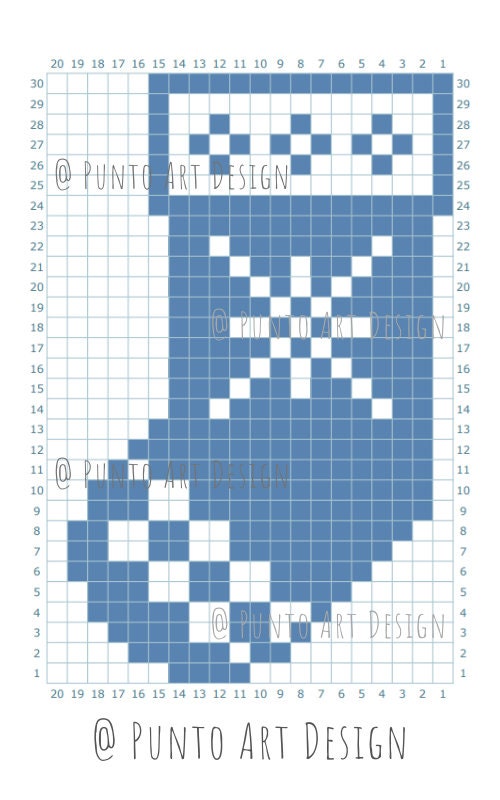 Christmas Crochet & Knitting Grid Charts – 40 Printable Graph Patterns ...
