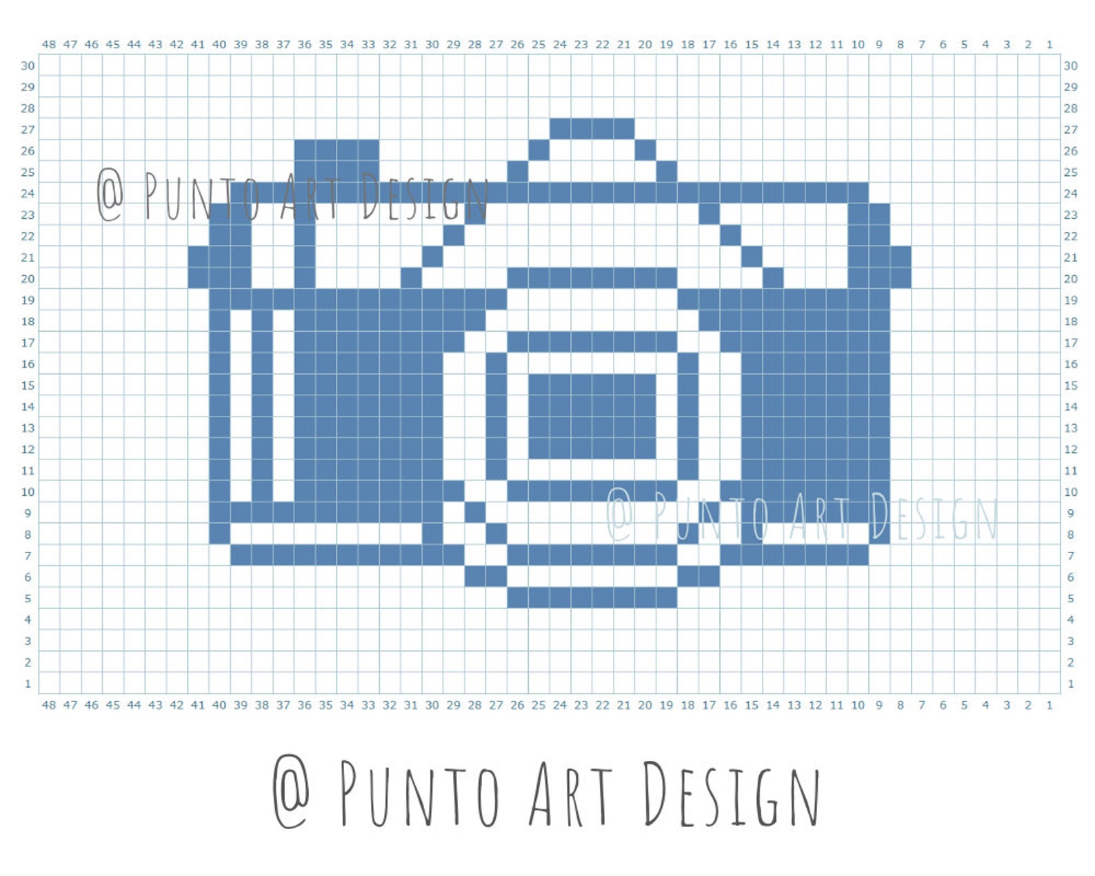 GRID PATTERN 16 CHARTS Photo Camera Design Graph for Knitting and ...