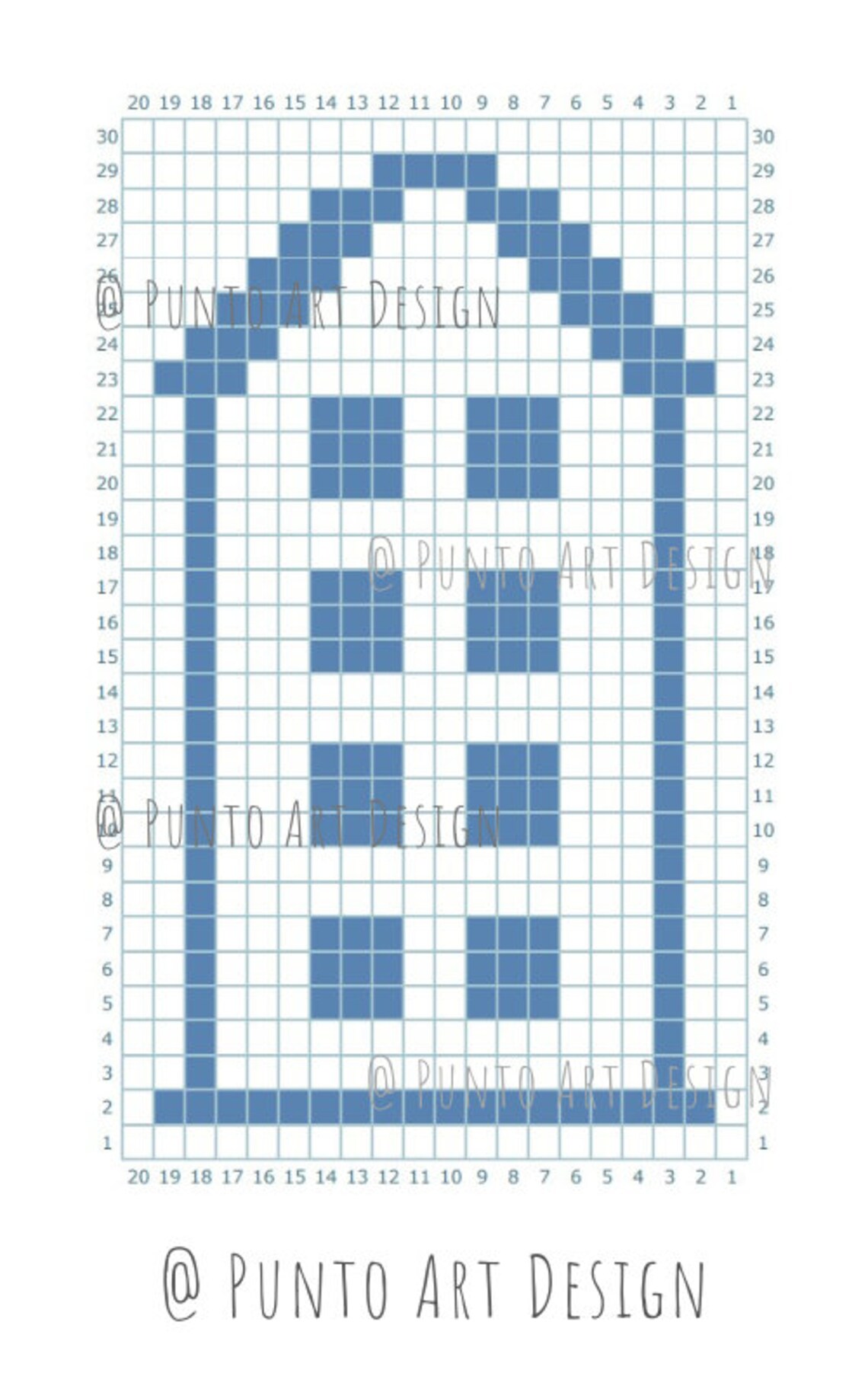 House Crochet Grid Charts – 24 Printable Mosaic & C2C Graphs (charts ...
