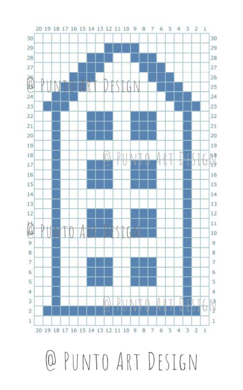 GRID PATTERN 24 CHARTS House Design Mosaic Crochet Pattern C2C - Etsy
