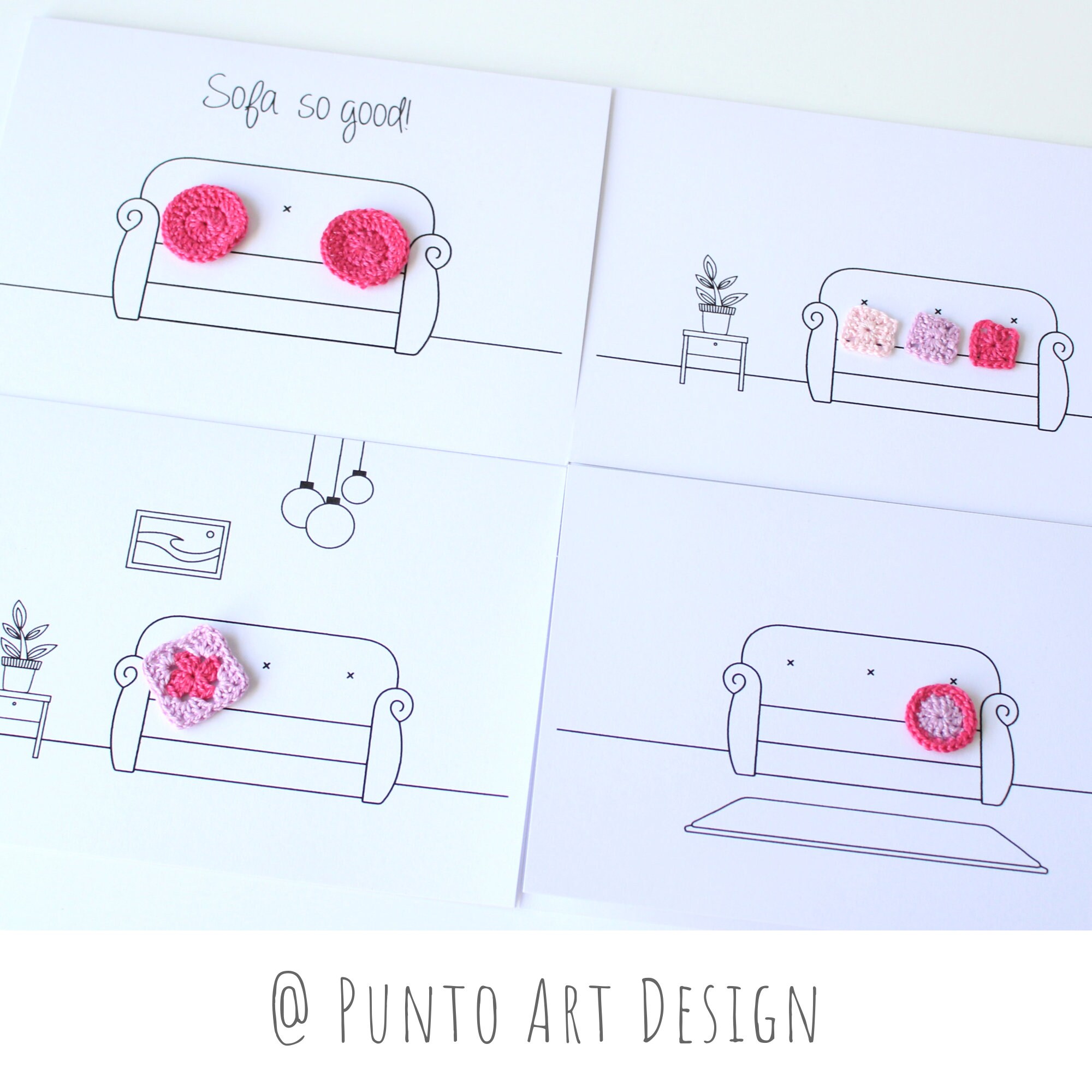 Printable Crochet Greeting Cards – New Home Card Set PDF - Sofa so Good ...