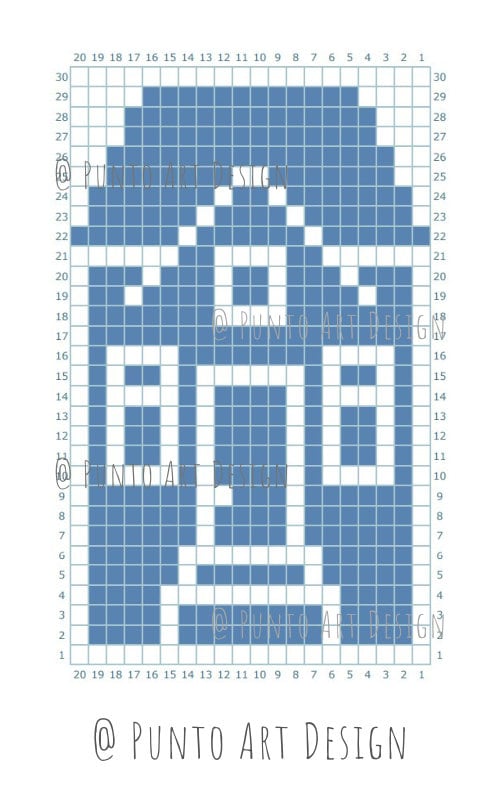 GRID PATTERN 24 CHARTS House Design Mosaic Crochet Pattern C2C Graphgan ...