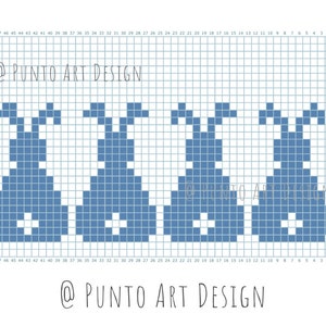 GRID PATTERN 28 CHARTS Easter Bunny Rabbit Design Mosaic Crochet ...
