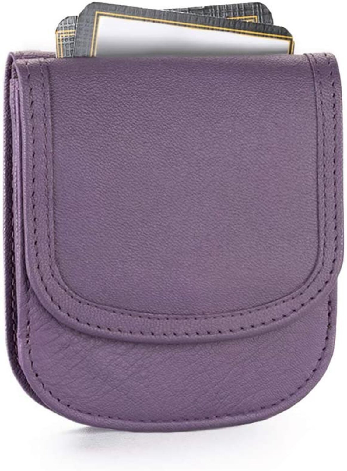 Taxi Wallet Leather Purple A Simple Compact Front - Etsy
