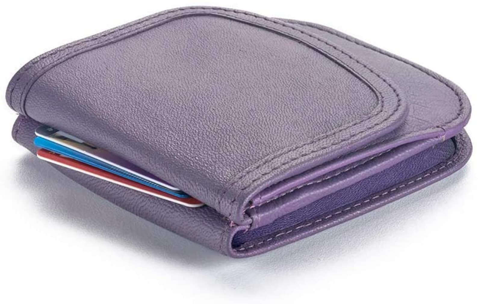Taxi Wallet Leather Purple A Simple Compact Front - Etsy