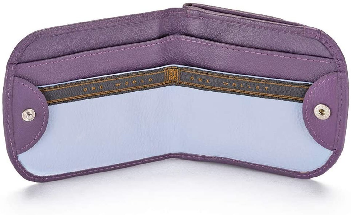 Taxi Wallet Leather Purple A Simple Compact Front - Etsy