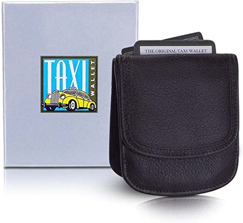 Taxi Wallet Leather, Black A Simple, Compact, Front Pocket, Folding ...