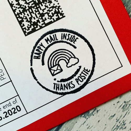 Thank You Postie Postman Envelope Happy Mail Rubber Stamp - Etsy