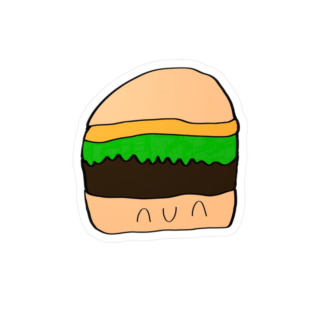 Adorable Burger Kiss-cut Vinyl Decals: Fun Stickers for Laptops, Water ...