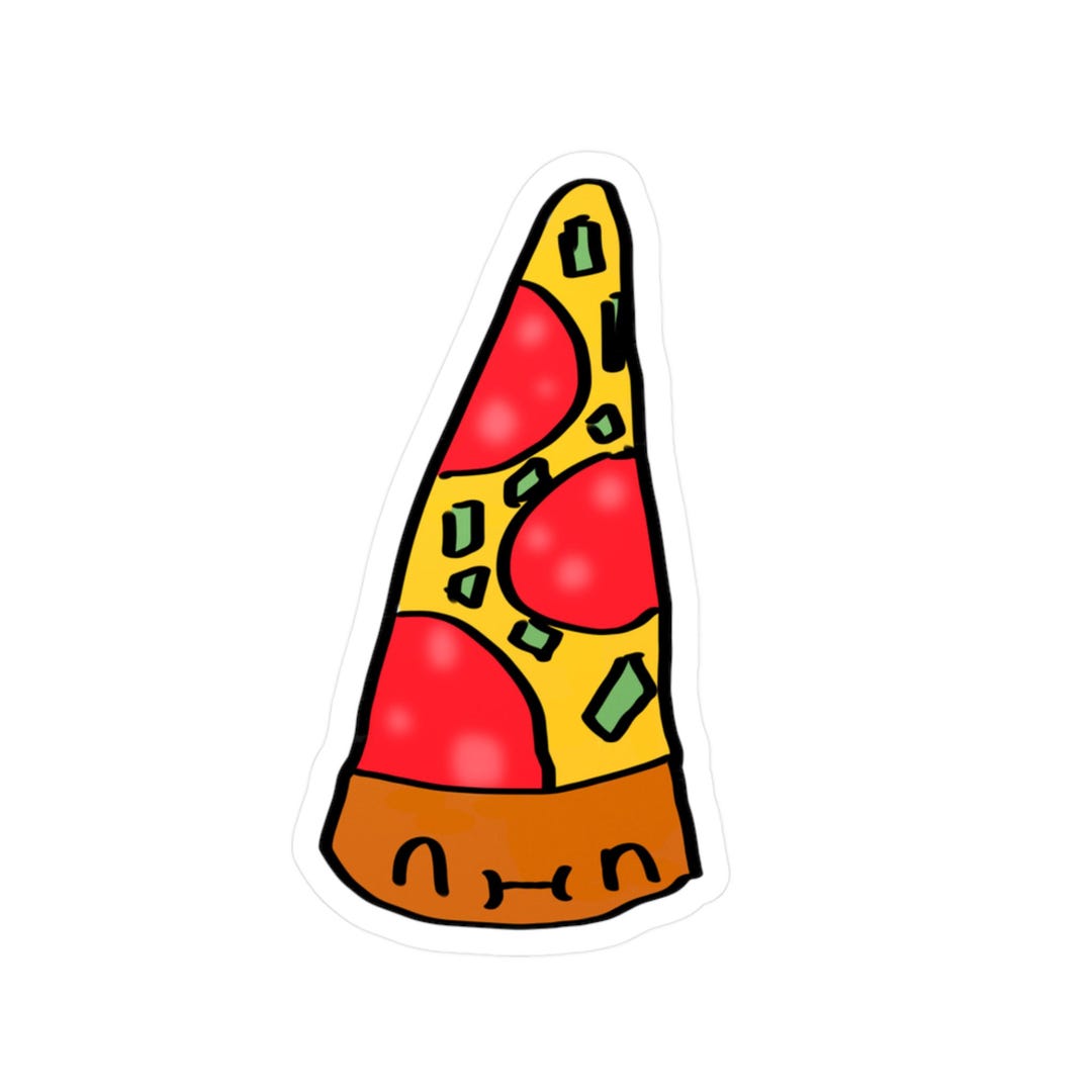 Cheesy Pizza Slice Vinyl Decals: Kiss-cut Stickers for Laptops, Water ...