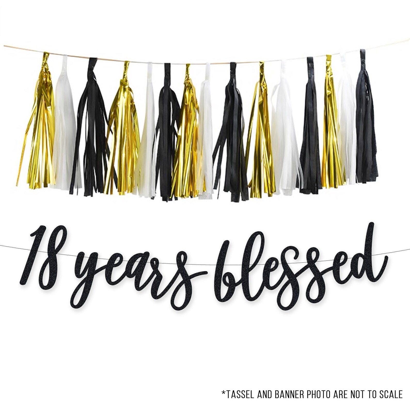 18 Years Blessed Cursive Banner sweet 18 18th birthday | Etsy