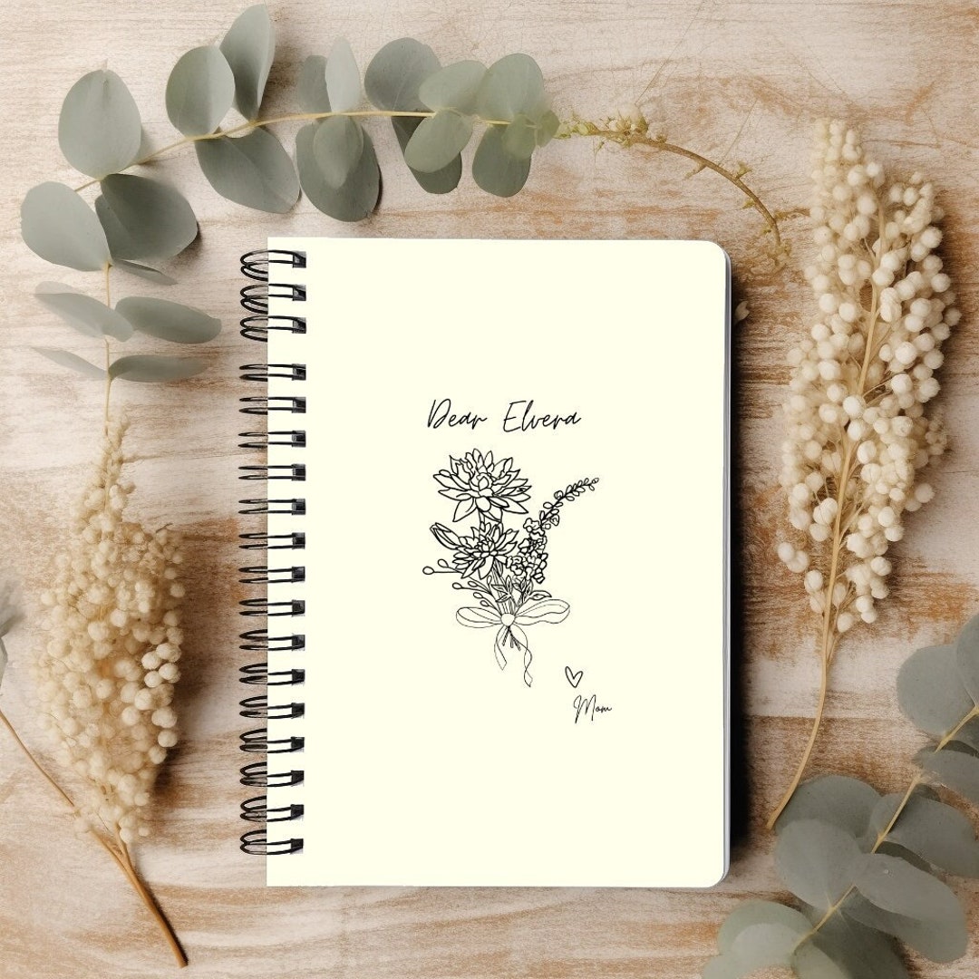 Spiral Bound Journal/birth Flower Dear Daughter Journal/letters to My ...