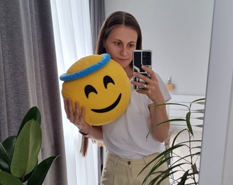 Thinking Face Emoji Pillow Custom Thinker Emoji Cushion Chin - Etsy