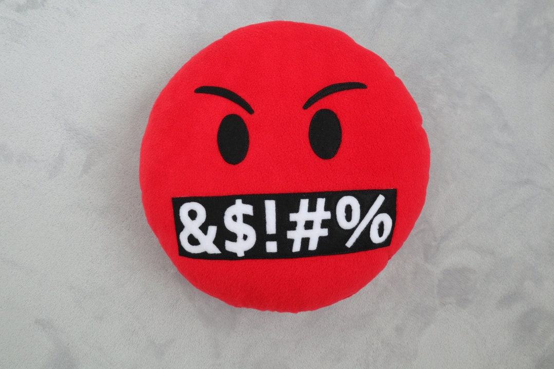 Face With Symbols Over Mouth Swearing Face Emoji Pillow - Etsy