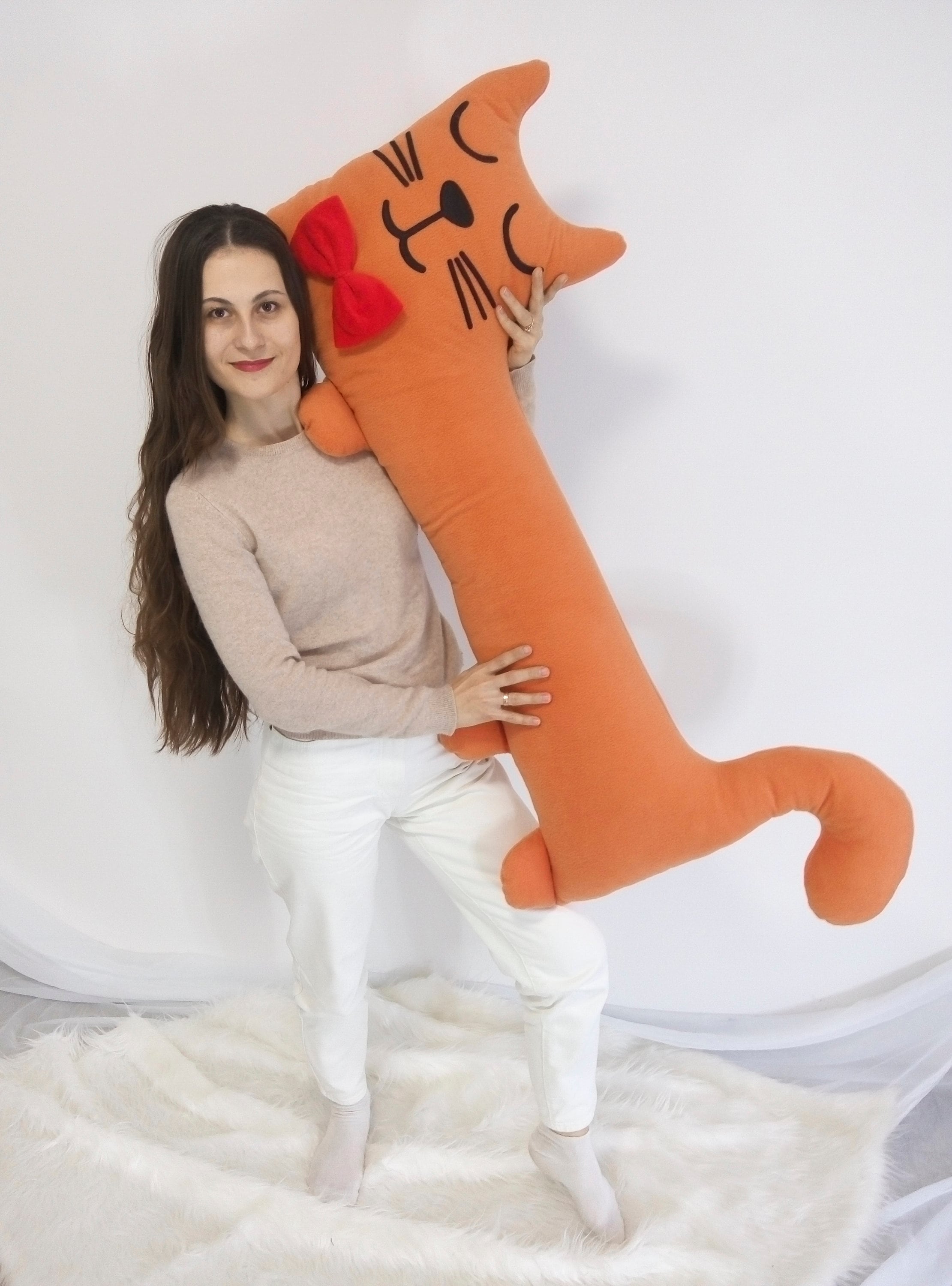 Body Pillow Giant Plush Cat Cushion Cute Maternity Pillow - Etsy