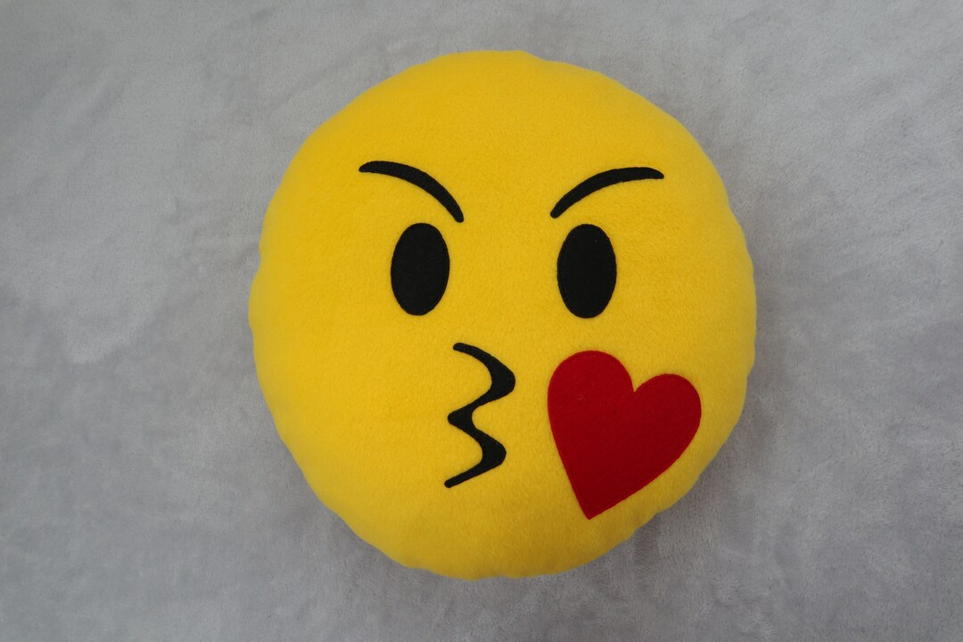 Angry Kissing Face Emoji Pillow | Kissy Face | Custom Emoji Cushion ...