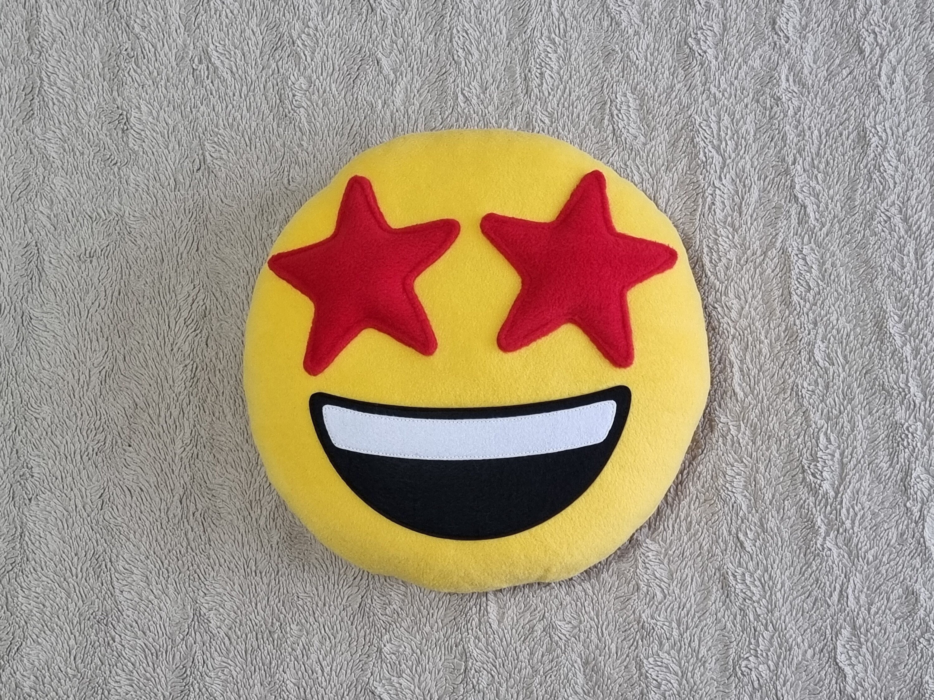 Face With Red Star Eyes Emoji Pillow Star-struck Grinning - Etsy