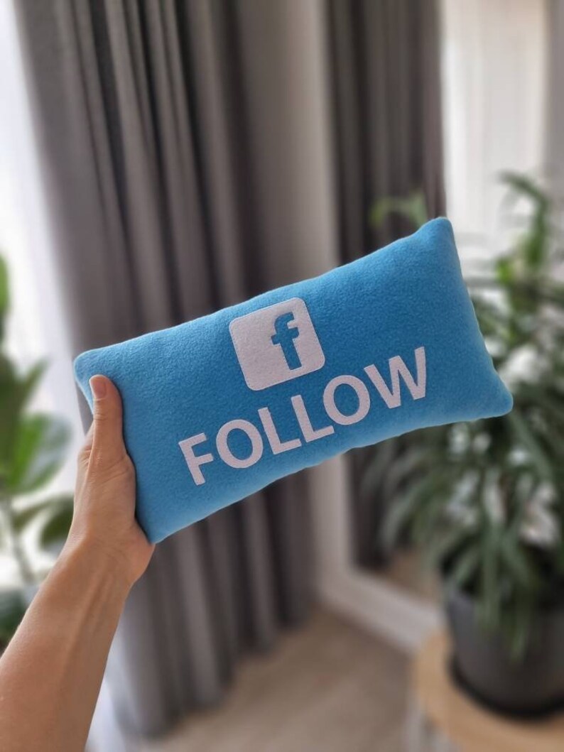 Youtube Subscribe Button Pillow Custom Plush Pillows Facebook Follow Button Instagram Bloging - Etsy