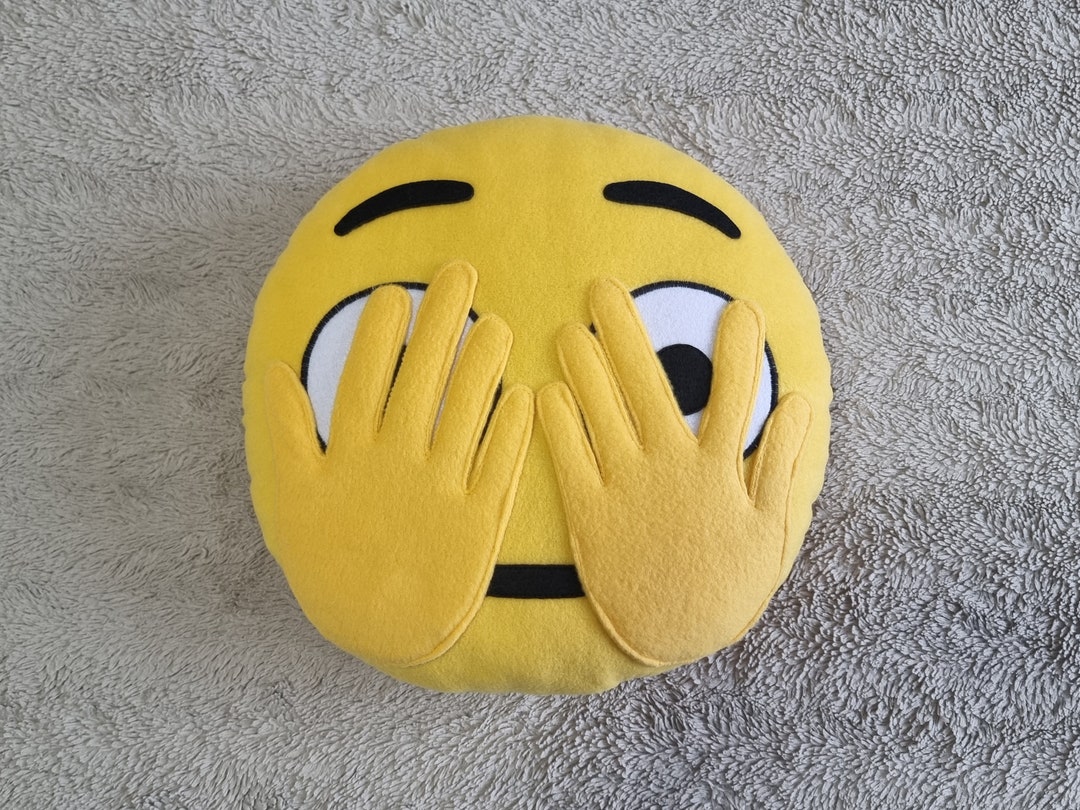 Face With Peeking Eye Emoji Pillow | Custom Plush Emoji | Personalized ...