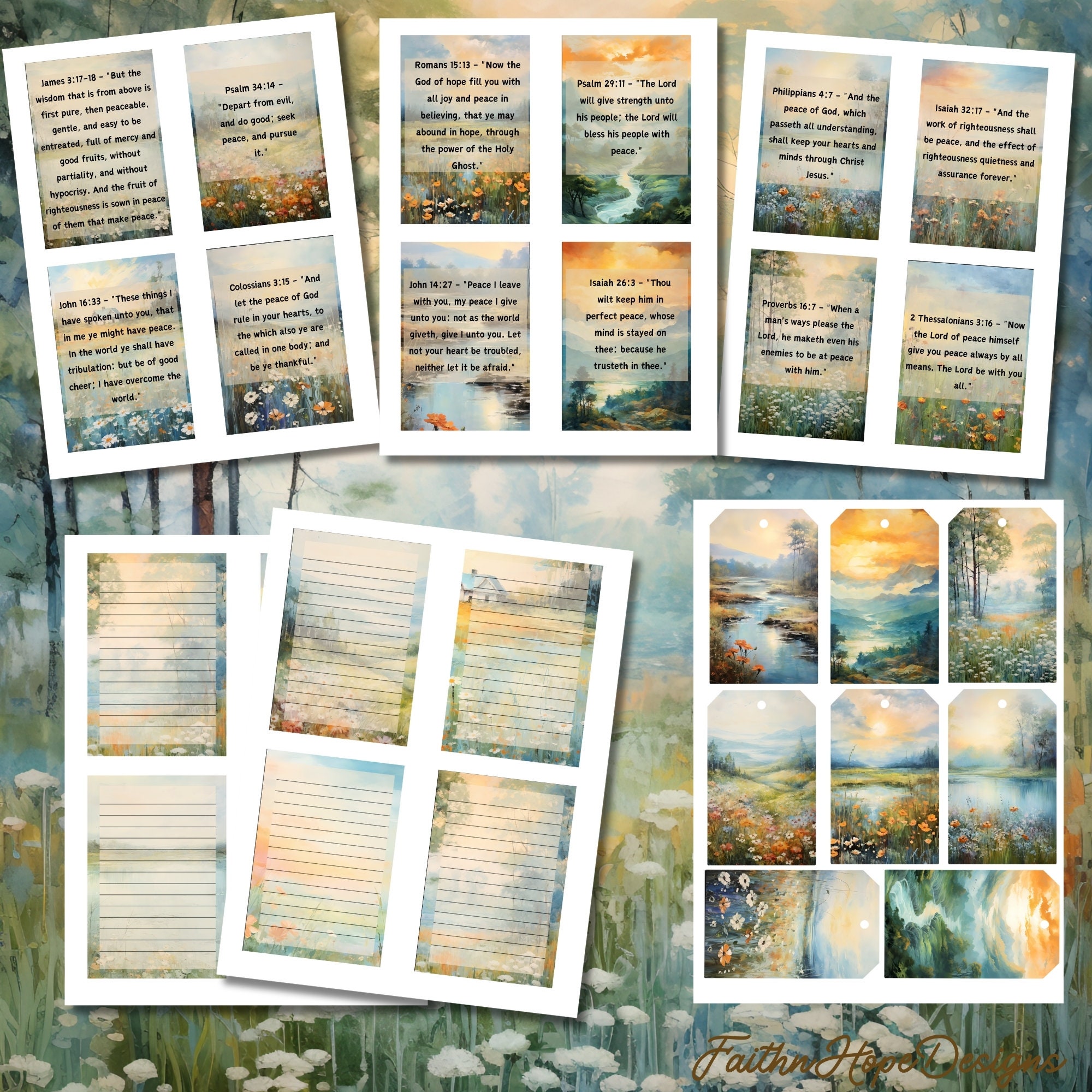 Peace, Serenity, Faith Journaling, Journal Card, Prayer Cards ...