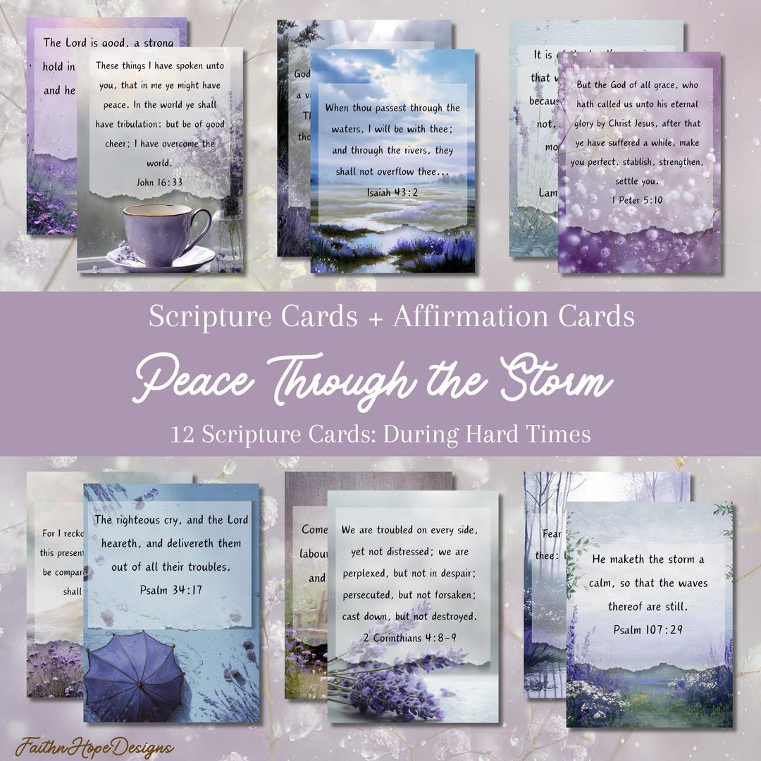 Difficult Times Scripture Cards Bible Verses Journal Cards ATC Cards ...